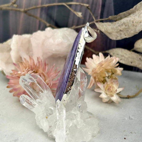 Charoite Elongated Teardrop Pendant – The Empress & Wolf
